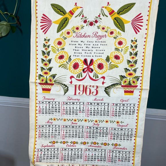 Vintage | Kitchen | Vintage 963 Kitchen Prayer Calendar Towel | Poshmark